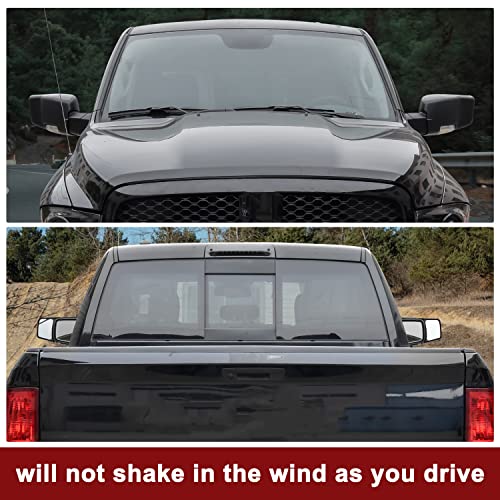 Clip On Mirror Extension for Ram 1500, KEWISAUTO Snap & Zap Towing Side Mirror Extensions Towing Clip on Exterior Rearview Mirror Extend Cover for 2009-2017 Dodge Ram 1500 2500 3500 Accessories