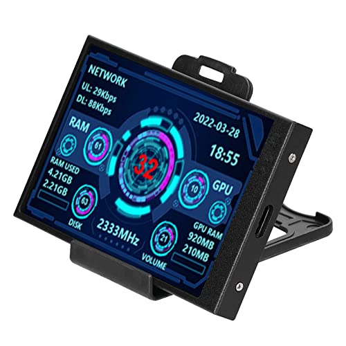 BUZHI 3.5 Inch IPS Display Screen, 3.5 Inch IPS Display Screen USB Secondary Screen Computers CPU GPU RAM D Monitor Time Date Display Horizontal Vertical Screen Switch