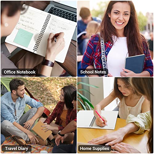 EUSOAR Students Ruled Spiral Notebook, A5 6 packs 5.5"X8.3" 120 Pages Lined Travel Writing Notebooks Journal, Memo Notepad Sketchbook, Students College Office Business Diary Book Journal-3 Colors