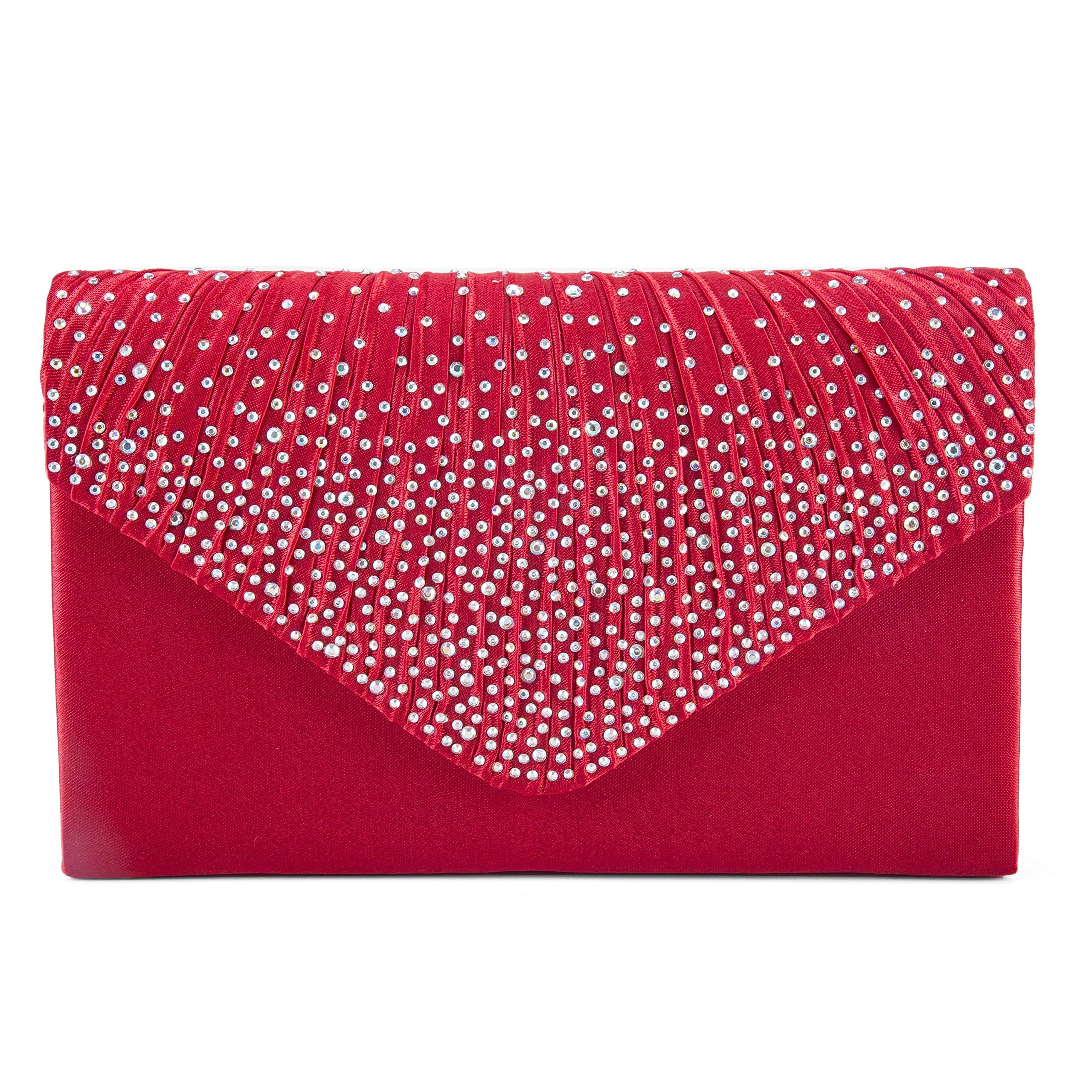 LIFEWISH Envelope Evening Bag Glitter Rhinestone Clutch Purse Wedding Party Shoulder Bag for Women