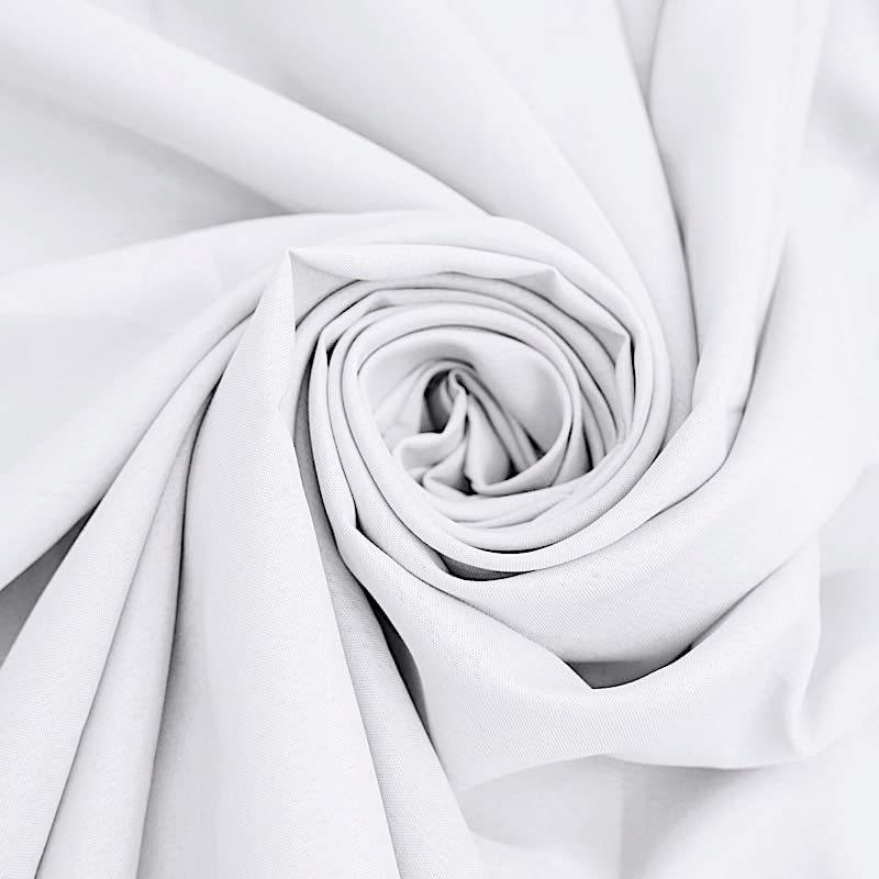 BalsaCircle 6 pcs 120 inch White Round Tablecloths Fabric Table Cover Linens for Wedding Party Polyester Reception Banquet Events Kitchen Dining