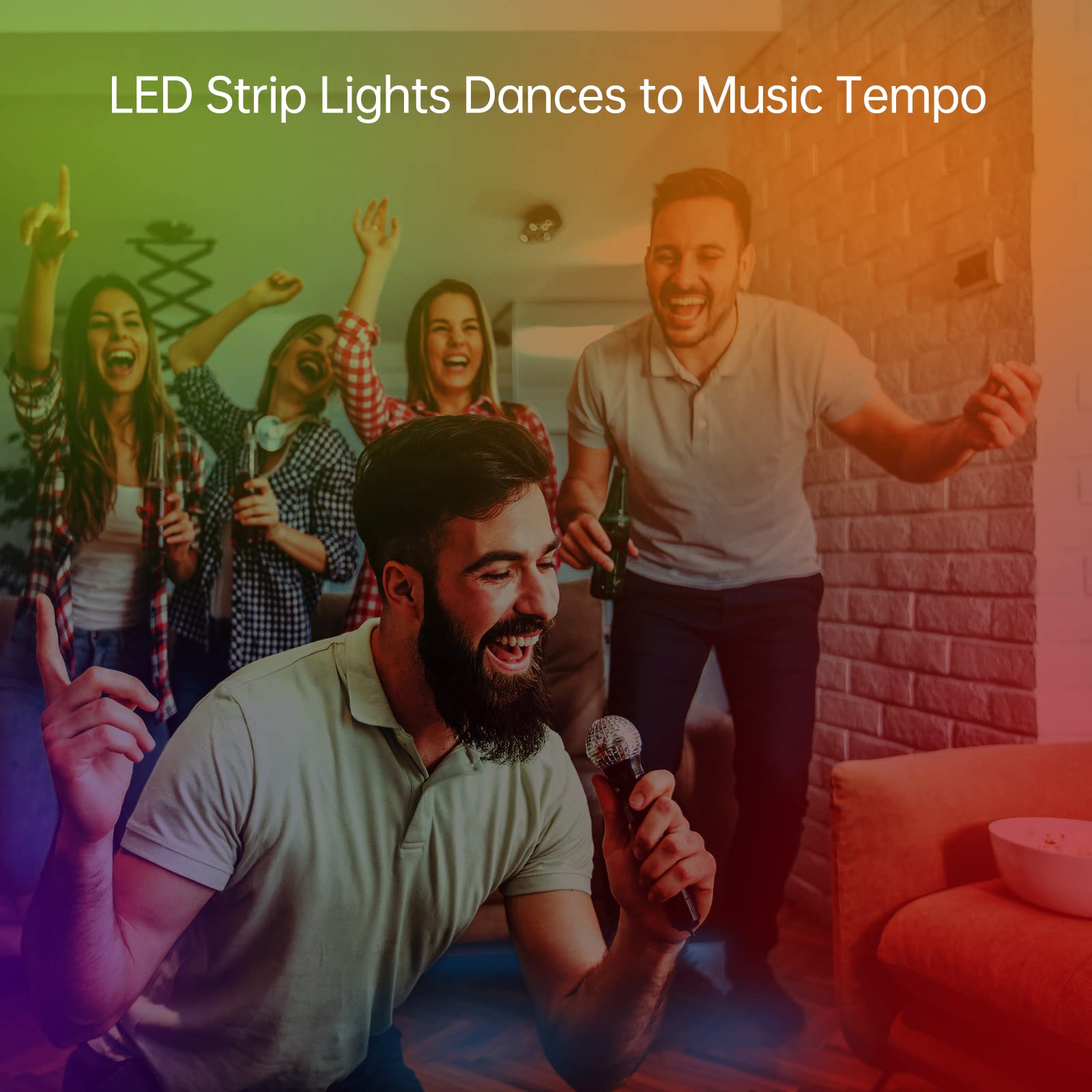 BYDIFFER 100ft Bluetooth Led Strip Lights (3 Rolls of 33.3ft), Music Sync Smart Lighting Strips with App Control, Color Change 5050 Led Light for Bedroom Room Party and Home