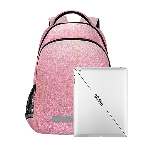 Eionryn Sparkly Pink Glitter Backpack Unicorn Galaxy Laptop Backpacks Book Bags Water Resistant Daypack Durable College Shoulder Bag Sports Travel Day Pack