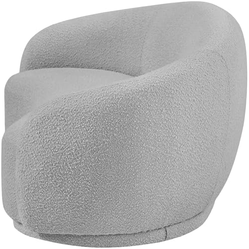 Meridian Furniture 693Grey-L Hyde Collection Modern | Contemporary Boucle Fabric Upholstered Loveseat, Grey, 64" W x 38" D x 27.5" H