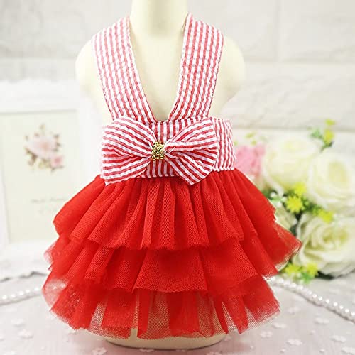Clopon Dog Accessories Doggie Clothes for Small Girl Dogs Cute Dresses for Tiny Princess Dress M