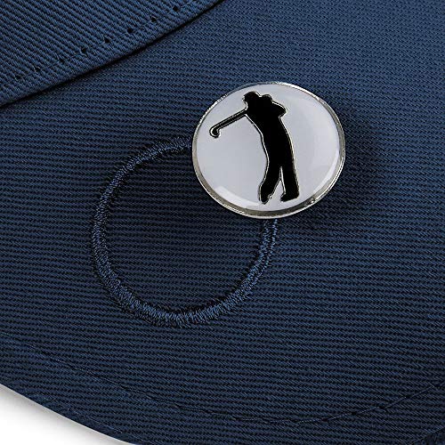 Beechfield Pro-Style Ball Mark Golf Baseball Cap / Headwear (One Size) (White/French Navy)