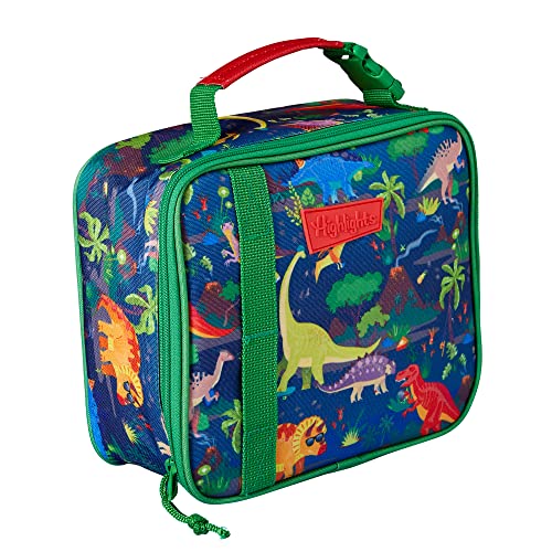 Highlights for Children Lunch Box for Kids, Reusable Insulated Lunch Boxes for Boys and Girls, Food-Safe Easy-Clean Lunch Bag for School (Dinosaur Glow-in-the-Dark - Green)