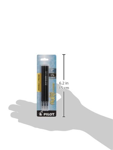 PILOT FriXion Gel Ink Refills for Erasable Pens, Extra Fine Point, Black Ink, 3-Pack (77350)