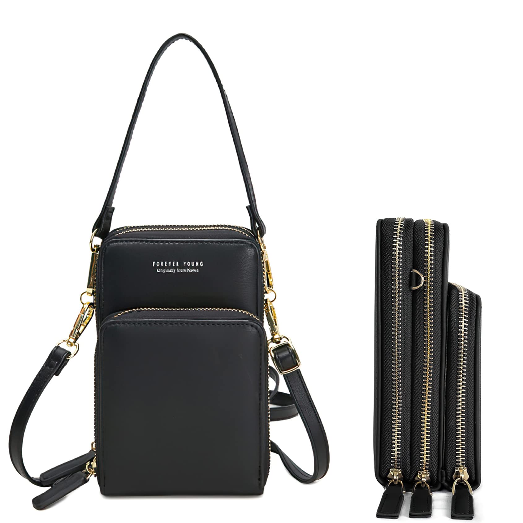 LassZone Women Small Cross Body Phone Bags Cell Phone Wallet Card Hold Purse Shoulder Bags with Two Straps