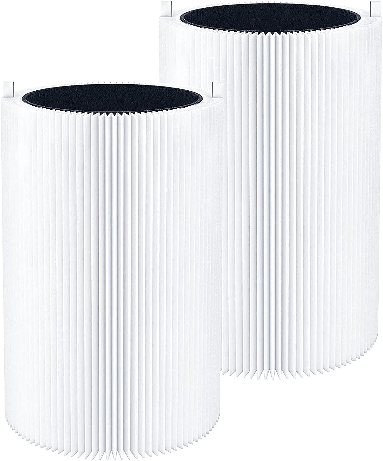 Laukowind Replacement Filters for Blueair Blue Pure 411 411+ Auto Mini - HEPA Parts with Silent Activated Carbon, Fit for Cleaner Pet Filter - 2 Pack