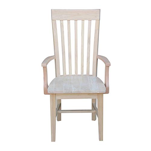 International Concepts Tall Mission Chair with Arms, Unfinished