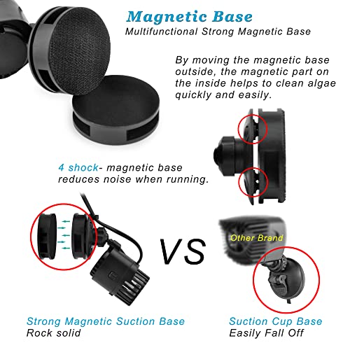 DOMICA Aquarium Wave Maker Power Head with Magnetic Mount Suction 800GPH, Fresh or Saltwater Tank Circulation Pump for Under 20 Gallon Fish Tank 3W