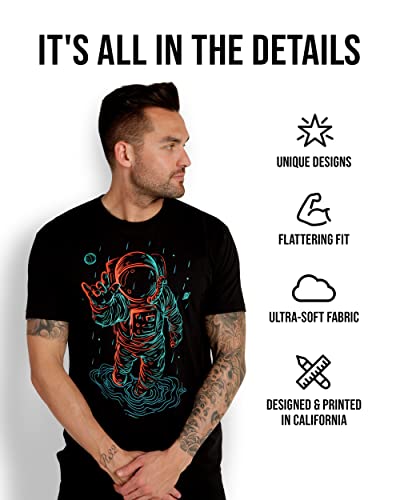 INTO THE AM Summer Islands Mens Graphic Tee - Cool Novelty Design Crewneck T Shirts for Guys (Olive Green, Large)