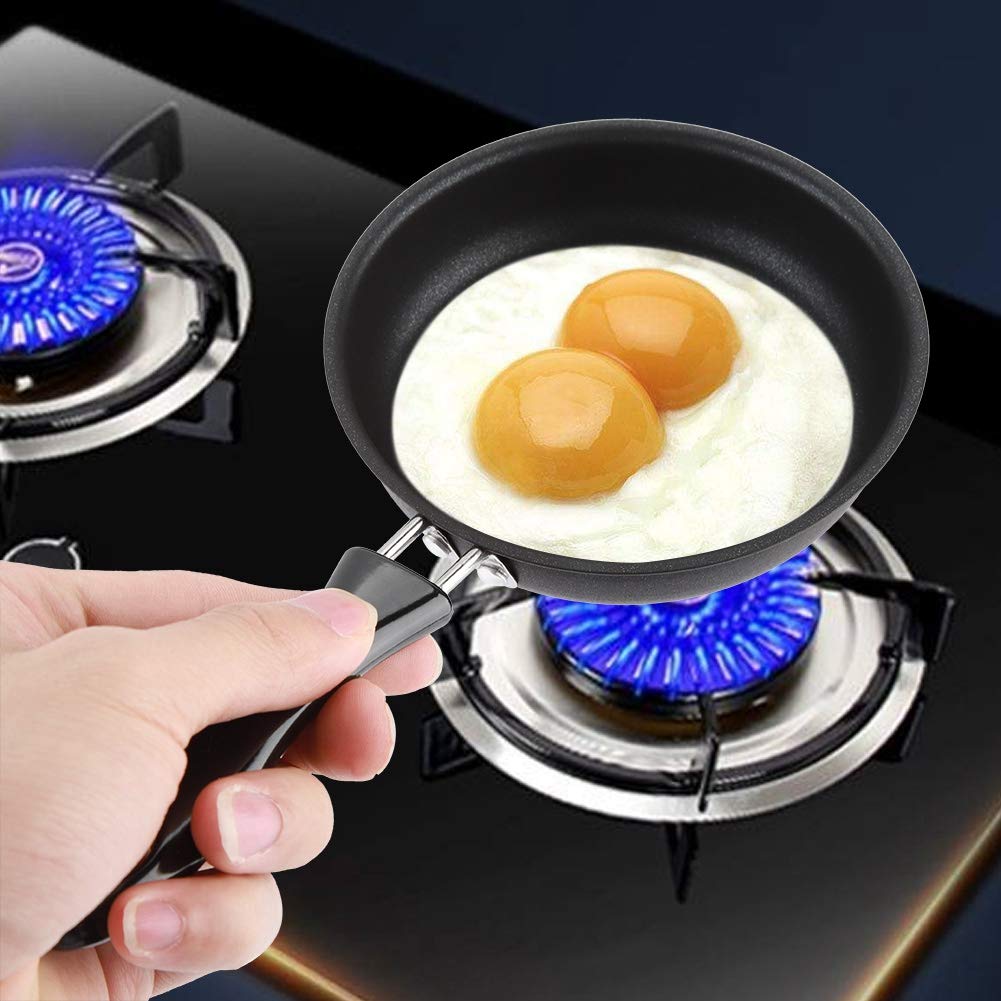 DEWIN Mini Nonstick Egg Pan Omelet Pan, 4.7” Single Serve Egg Nonstick/Skillet, Portable and Mini Nonstick Round Egg Pan for Kitchen Cooker
