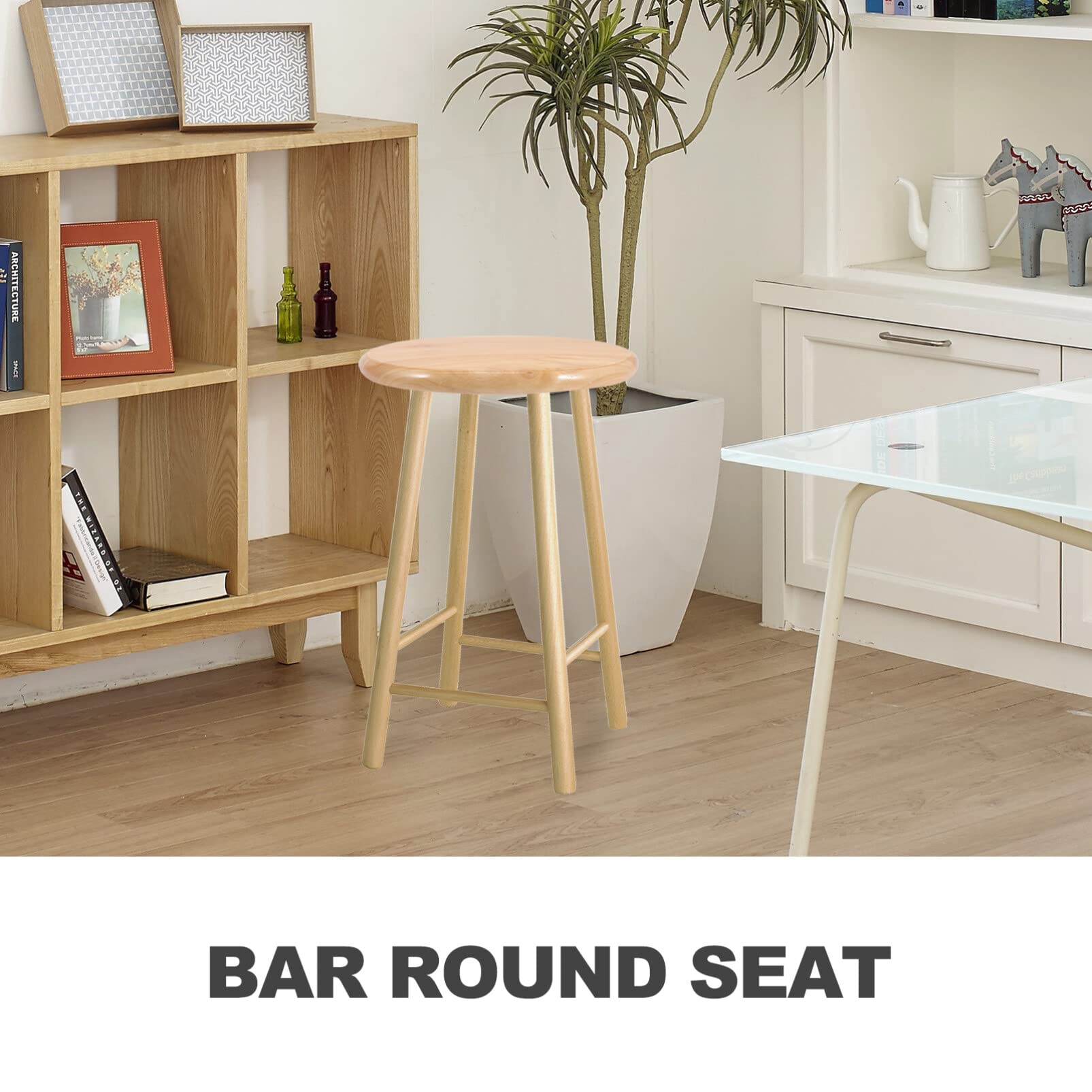 BESPORTBLE Wooden Bar Stool Seat Replacement Bar Stool Top 11.6 inch Round Wood Seat Replacement Stool Part Accessories Repair DIY Part