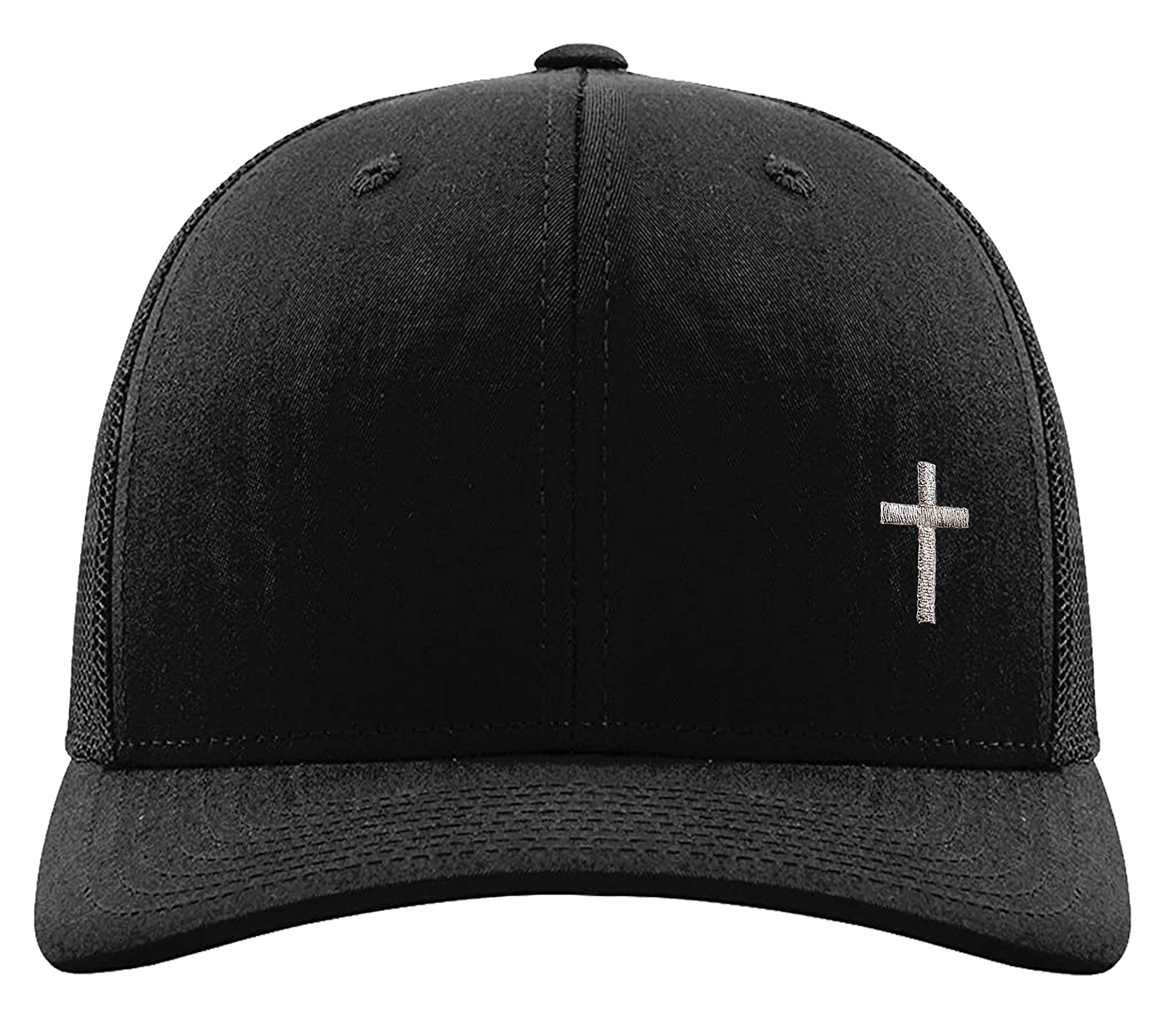 Brilliant Clothing Cross Hat Trucker Mesh Comfort Fit Snapback Closure Baseball Cap Black