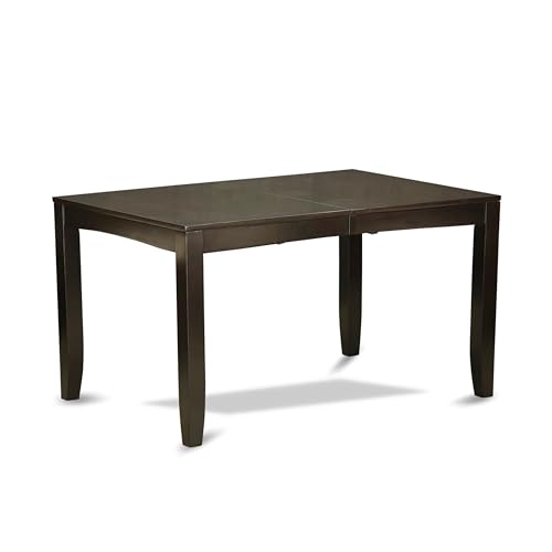 East West Furniture LYCA7-CAP-C Lynfield 7 Piece Room Set Consist of a Rectangle Wooden Table with Butterfly Leaf and 6 Linen Fabric Kitchen Dining Chairs, 36x66 Inch, Cappuccino
