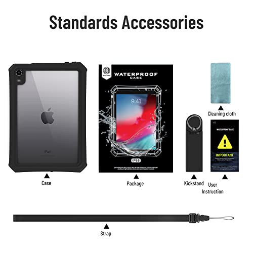 iPad Mini 6 Case - Waterproof Case for iPad Mini 6th Generation 2021 8.3 Inch Shockproof Full Body Protection 6th Gen iPad Mini 6 Tablet Case with Built in Screen Protector Strap Pen Holder Black
