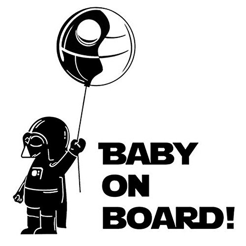 Baby On Board Vader w/Balloon Decal Vinyl Sticker Auto Car Truck Wall Laptop 6" Tall - Black Color