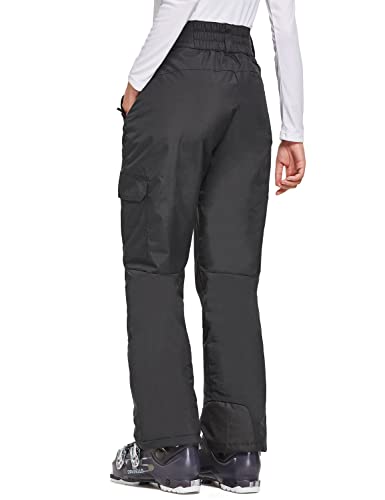 BALEAF Women's Ski Snowboarding Pants Waterproof Windproof Winter Snow Insulated Pants Black M