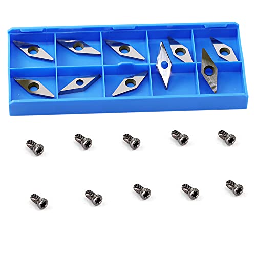 Ci4 Diamond Tungsten Carbide Replacement Cutter Inserts Planer Knives with Radius Point fit for DIY Wood Lathe Turning Detailer Tools Kit or Woodworking Machine Tools Accessories10pcs