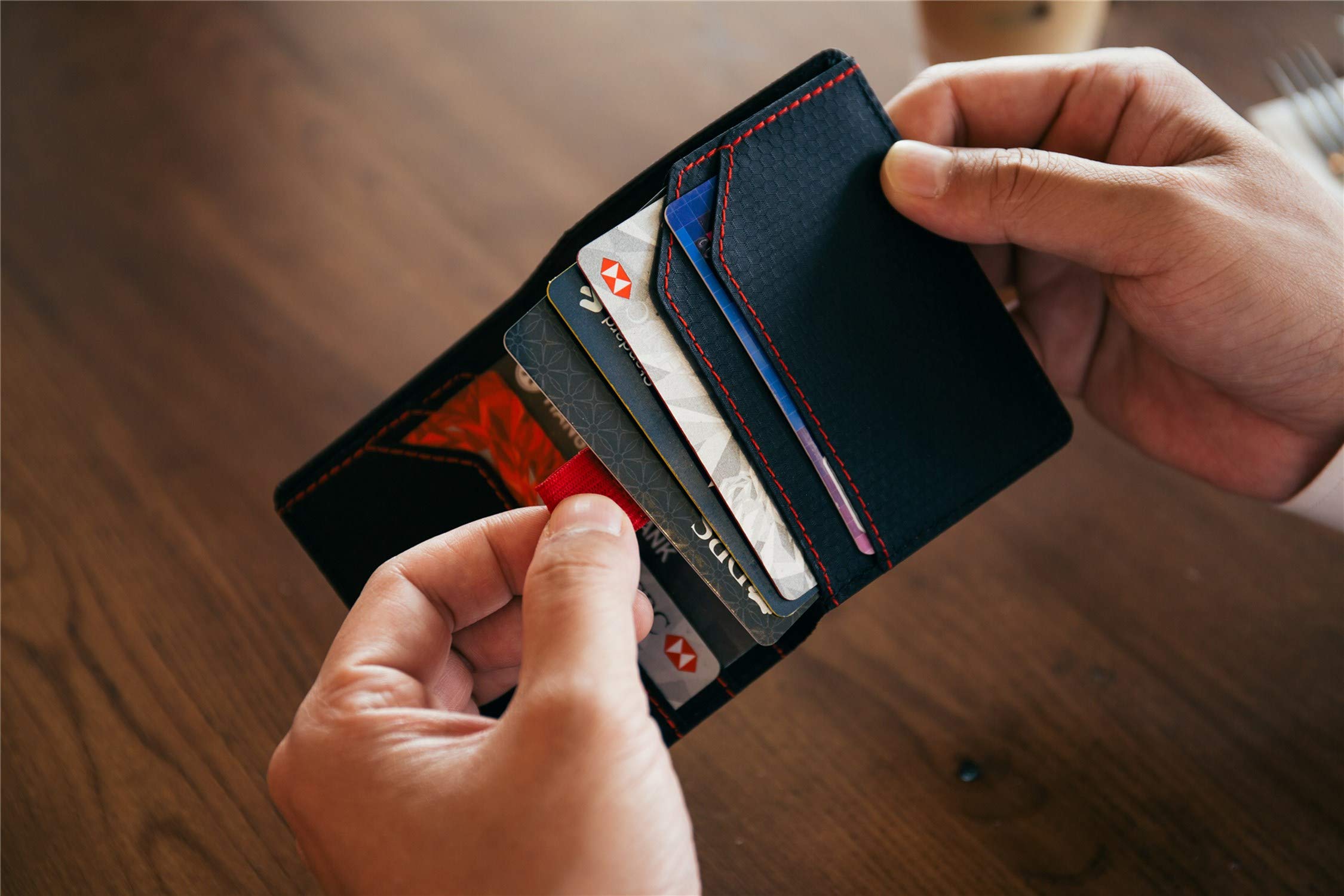 LC Prime Minimal Slim Pen Wallet l A Thinnest PenWallet For Daily Use (Pen is Not Included) (Blue mix Black (Pen is NOT Included))