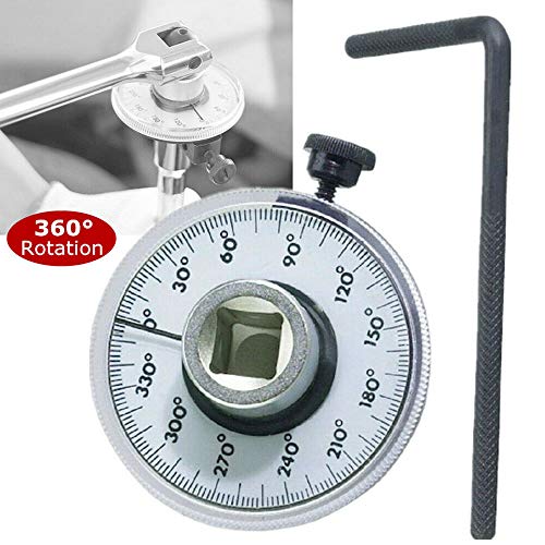 BSBMIEQM 1/2 Inch Torque Wrench Angle Gauge Tool,360° Adjustable 1/2" Drive Torque meter Wrench Set,Professional Measure Tool