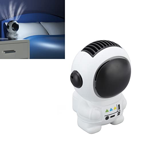 GLOGLOW Astronaut Electric Fan, USB Rechargeable Hanging Neck Fan Handling Gentle Wind Portable for Home Black