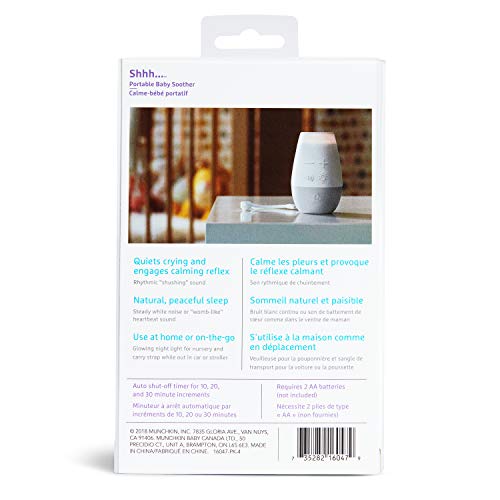 Munchkin® Shhh…™ Portable Baby Sleep Soother White Noise Sound Machine and Night Light