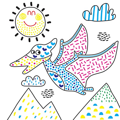 Easy and Fun Paint Magic with Water: Dinosaurs (Happy Fox Books) Paintbrush Included - Mess-Free Painting for Kids 4-6 to Create a T. Rex, Triceratops, Pterodactyl, and More