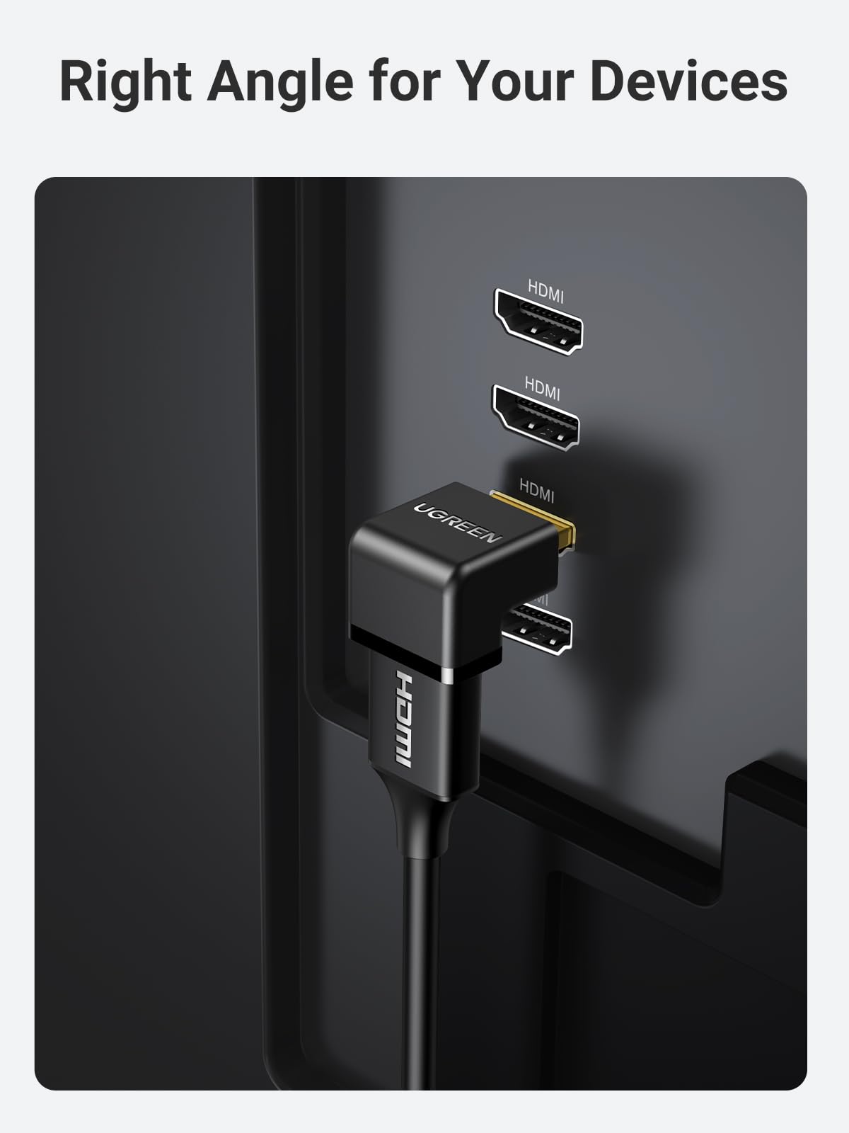 UGREEN 2 Pack HDMI Adapter Right Angle 90 Degree Gold Plated HDMI Male to Female Connector Supports 3D 4K HDMI Extender for TV Stick Roku Stick Chromecast Xbox PS4 PS3 Nintendo Switch