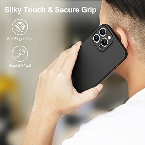 JETech Upgraded Slim (0.85 mm Thin) Case for iPhone 13 Pro 6.1-Inch, Camera Lens Cover Full Protection, Slim Fit Ultra Thin Lightweight Matte Hard PC, Support Wireless Charging (Black)