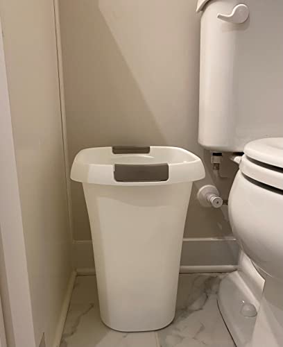 Rubbermaid Open Top White ,Plastic, Waste Basket, 5.3 Gallon Trash Can, for Kitchen Home Office Use