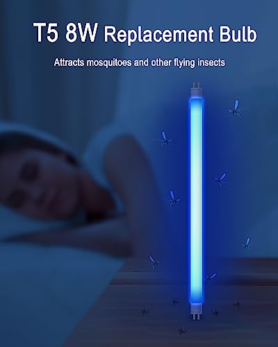 Dichroma 4 Pack T5 8W Replacement Bulb for Faicuk WS108 Wall Sconce Fly Light Trap, 12 Inch F8T5/BL UVA Fluorescent Led Bug Zapper Bulbs