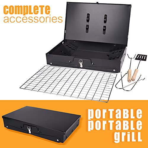 Bltong Charcoal Grills Portable Oven Mini BBQ Grill Foldable Barbecue Grills for Camping Patio Backyard and Anywhere Outdoor Cooking Black