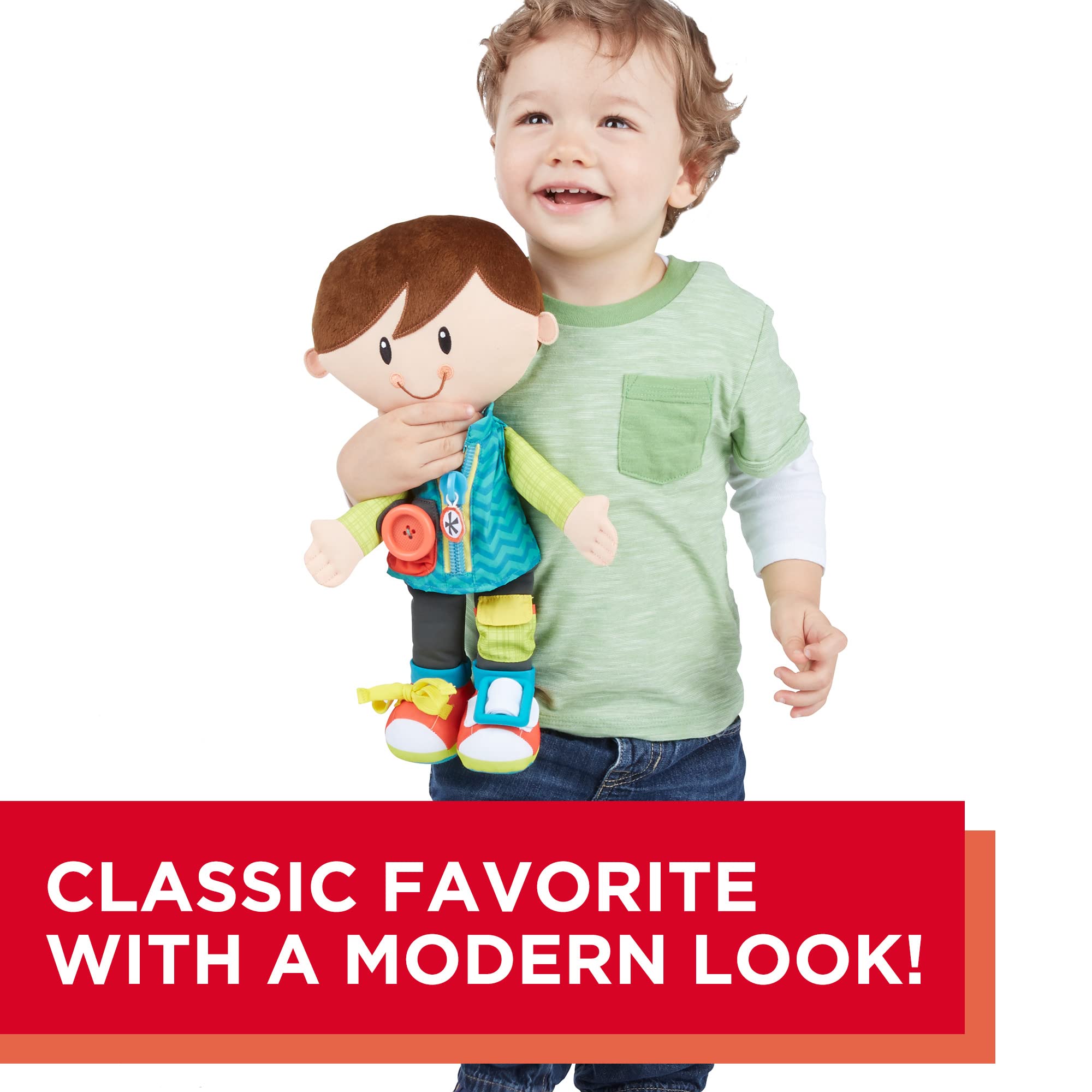 Playskool Dressy Kids Boy Activity Plush Stuffed Doll Toy for Kids and Preschoolers 2 Years and Up (Amazon Exclusive)