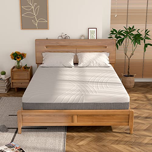 KOMFOTT 8 Inch Mattress Full Size, Cooling-Gel Memory Foam Mattress with Bamboo Charcoal Layer for Pressure Relief, Medium Firm Mattresses with Jacquard Cover, CertiPUR-US Certified Mattress in a Box