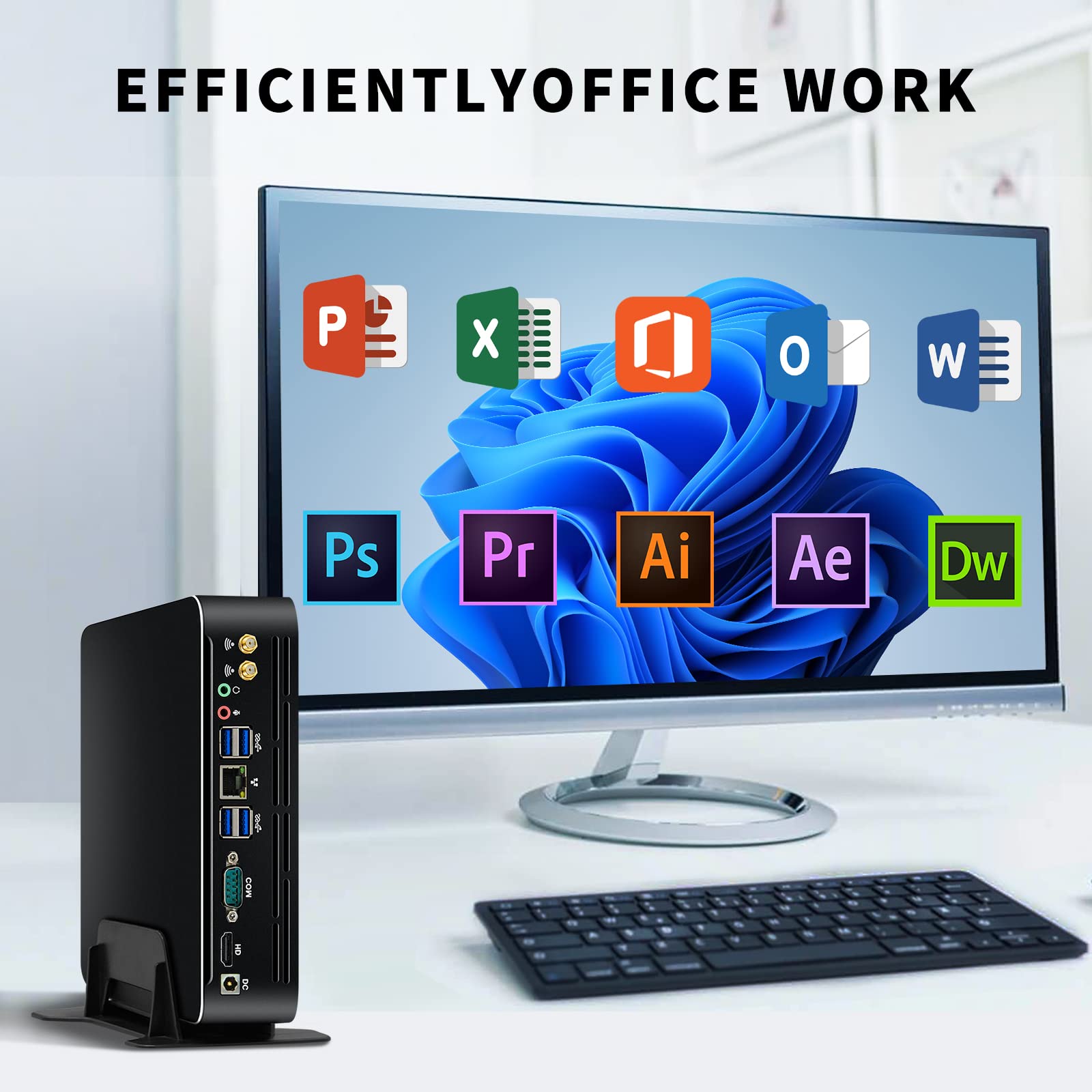 BOESIIPC Mini Desktop PC, Mini Computer Core i9-9880H Windows 11 Pro, 32G DDR4 RAM 1T NVME M.2 SSD, 4K HDMI, USB3.0, COM, 2.4G/5.0G WiFi, BT4.0 LAN for Business Home Education Office