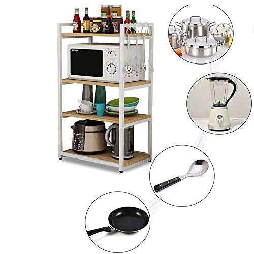 JF-XUAN Kitchen Shelf Microwave Oven Rack 4-layer Kitchen Storage Rack Large Capacity Oven Microwave Oven Rice Cooker Oven Storage Rack Metal Multi-function Open Shelves Large Microwave Oven Rack