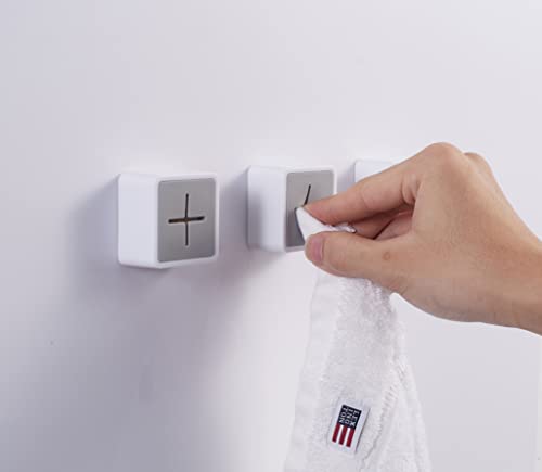 Little Dream Products Wall Hooks for Kitchen Bathroom Trackless Self Adhesive Wall Mounted Hanger Napkin Rack Towel Hook Set of 3 White LDP630HT8 LDP630HT8