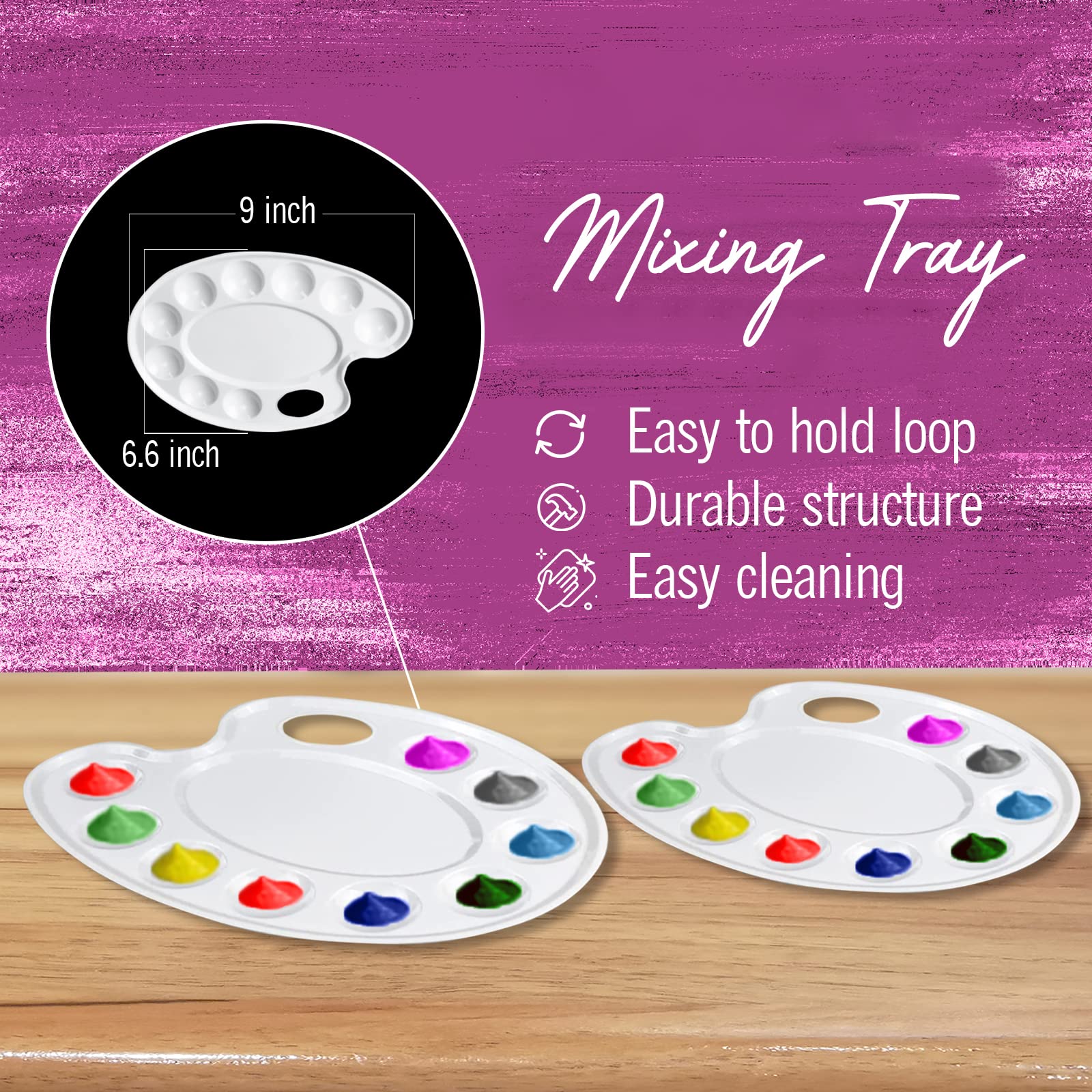 Kids Painting Set, Washable Paint for Kids 6 Colors, 7 Paintbrushes, Paint Palette, Non Toxic Tempera Paints 2 oz Each, Paints for Toddlers Art, Crafts