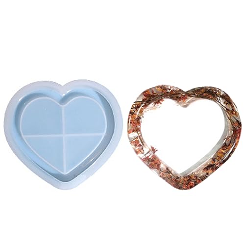 Cloud Heart Flower Shape Tray Molds with Edge Jewelry Tray Candle Holder Mold Plate Dish Container Resin Casting Mould Jewelry Storage Tray Silicone Mold DIY Craft Supplies Storage Container