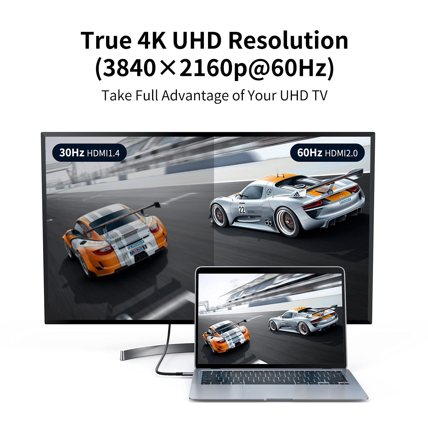 CABLETIME USB C to HDMI Cable, 6FT/4K@60Hz Type C to HDMI Cable for Home Office, Thunderbolt 3 Compatible with MacBook Pro, ipad Pro 2020, Surface Laptop. Galaxy S20, Dell XPS 13/15, TV and More