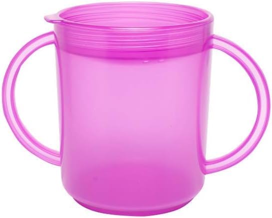 TalkTools Recessed Lid Cup with Handles - Leak Proof | Promotes Oral Motor Skills, Lip Closure, and Self Feeding | Alternative to Sippy Bottle | Food Grade Materials | Dishwasher Safe (Purple)