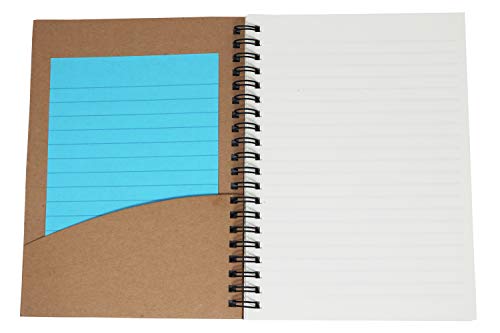 Notepads with Kraft Paper Covers (5 x 7 with Inside Flap Pocket 3-Pack, 60 sheets per notepad)