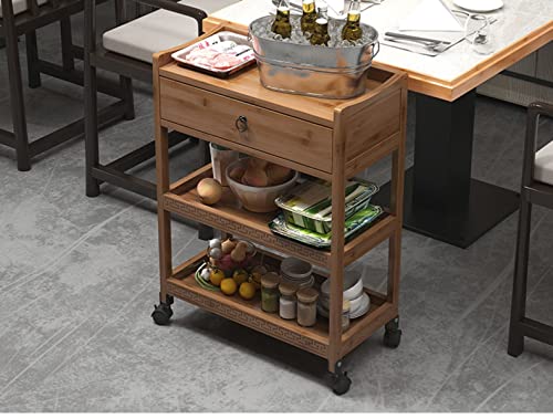 LIUJUN Thickened Vegetable Rack Dining Car Trolley Restaurant Food Delivery Car Serving Car Commercial Dish Shelf