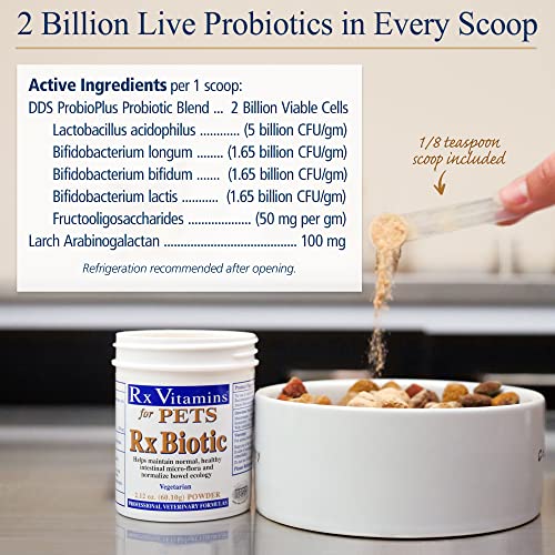 Rx Biotic for Pets 2.12 oz Powder - Professional Veterinary Formulas - Hypoallergenic & Vegetarian