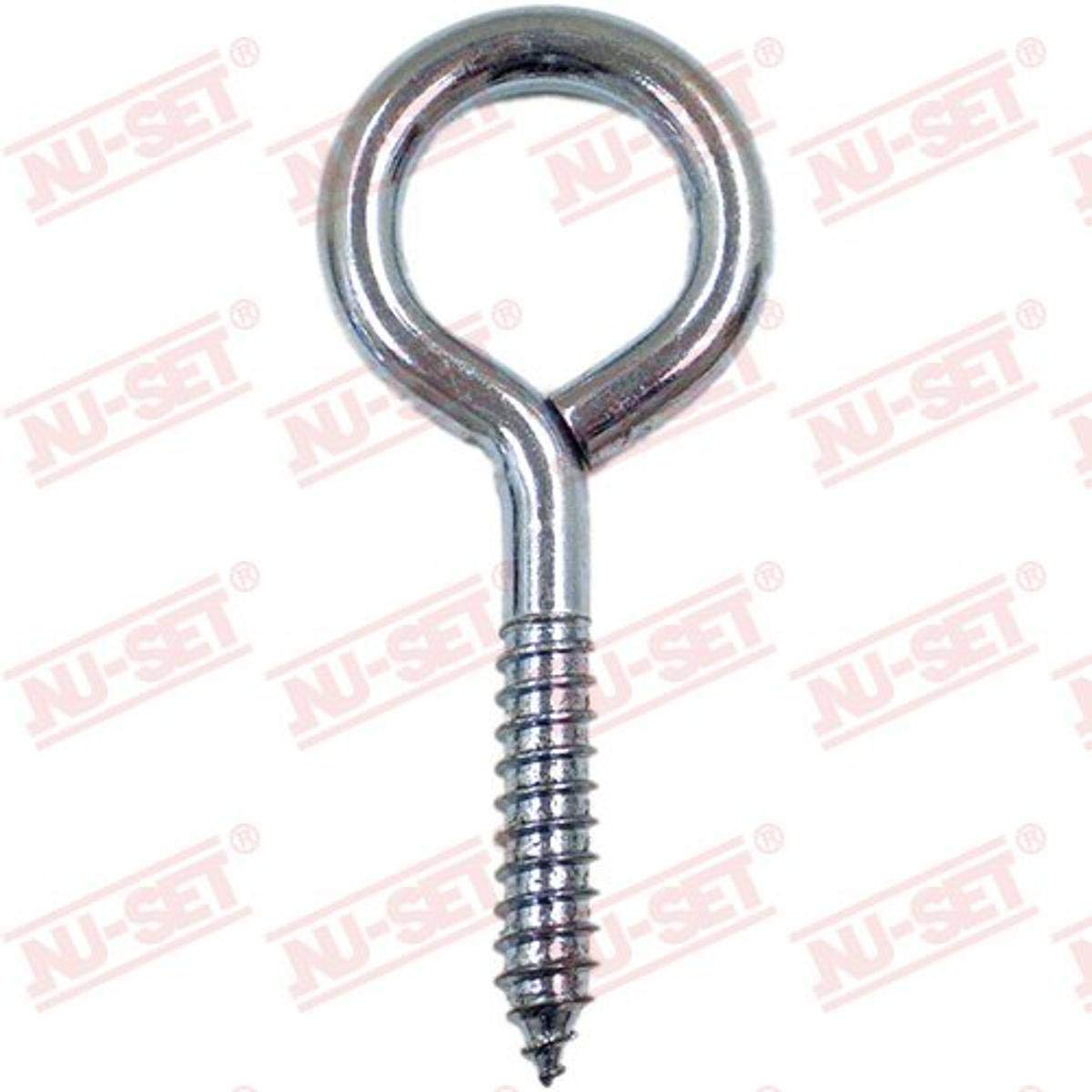 NU-SET Lock | 3/8" x 4 1/4" Wire Eye Lag | Zinc Plated Eye Lag Bolt with Screw Thread | Home Improvement & Door Hardware