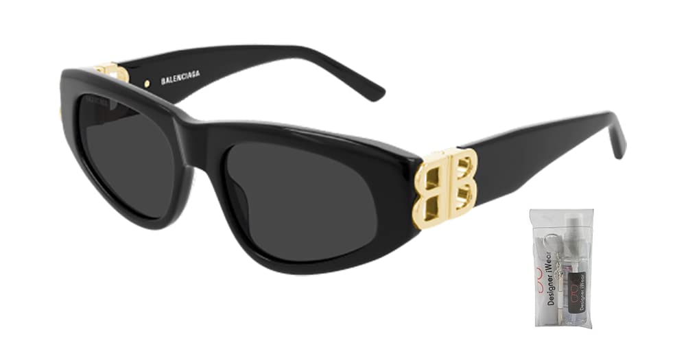 Balenciaga BB0095S 004 53MM White/Light Blue Sunglasses for Men + BUNDLE with Designer iWear Eyewear Kit