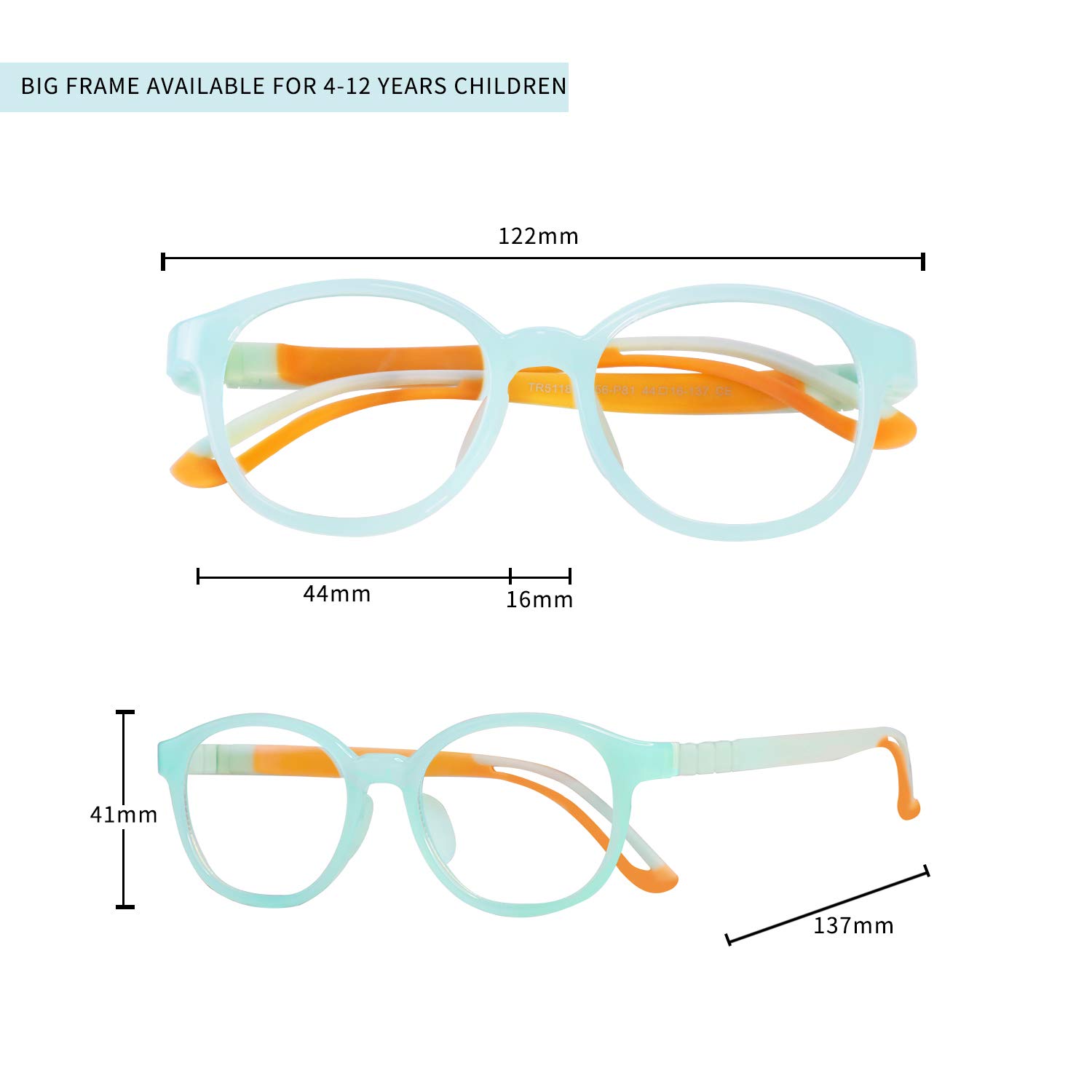 BEDO Green Frame Blue Light Glasses for Kids Round Computer Gaming Glasses Blocking Blue Ray Anti Eyestrain